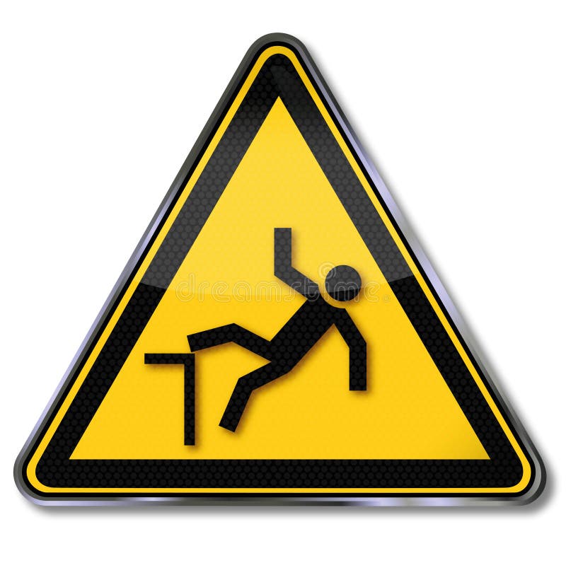 Warning of risk of falls stock vector. Illustration of pictogram - 66827744