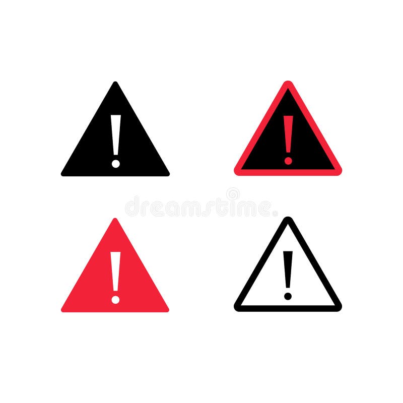 Warning and Risk Icon. Attention Danger, Be Careful. Warning Signs Set ...