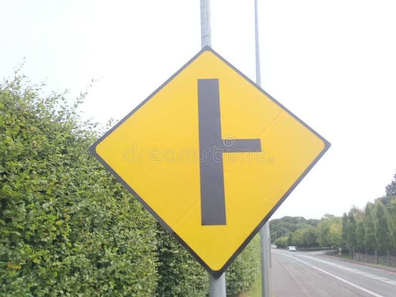 Warning Road on the Right Sign Stock Image - Image of line, signage ...