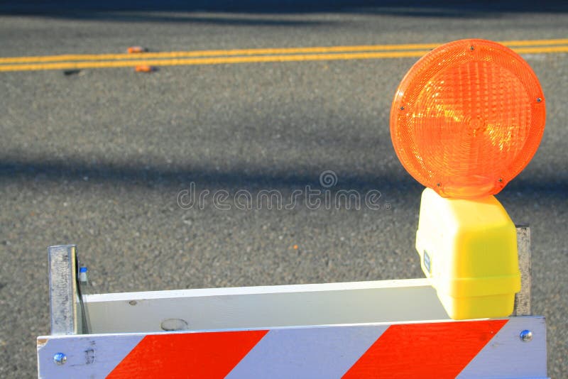 Construction Warning Flashers Stock Image - Image of warning, traffic ...