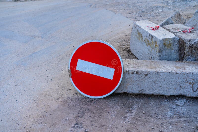 Warning Road Sign. No Traffic Stock Photo - Image of road, grunge ...