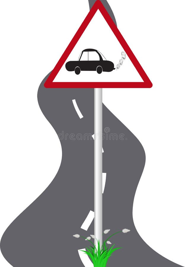 Warning road sign stock vector. Illustration of vector - 73690458