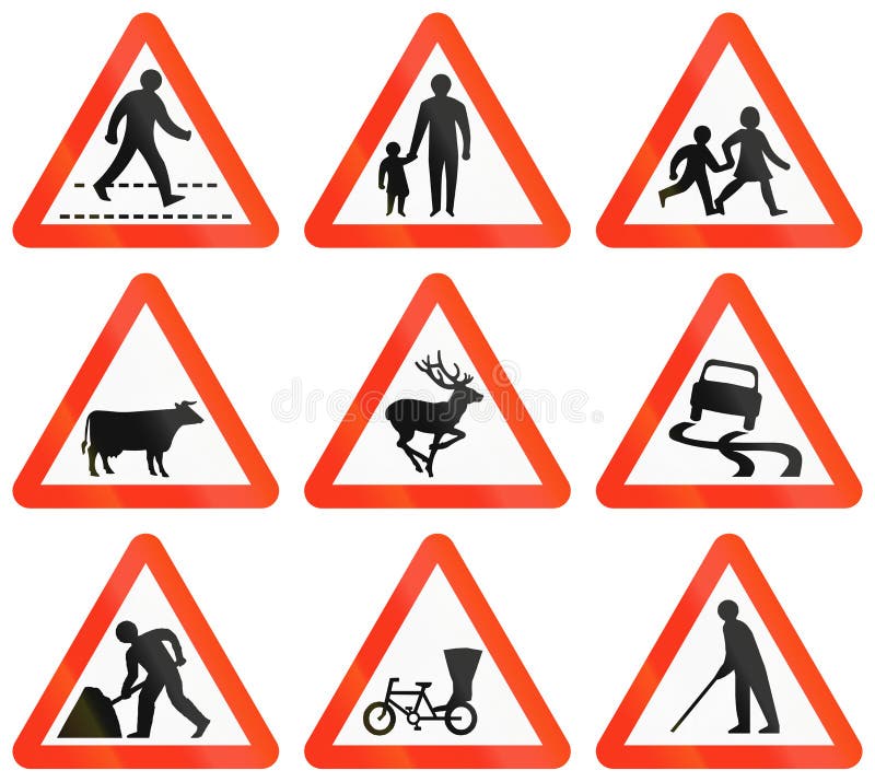 Warning Road Signs in Bangladesh Stock Illustration - Illustration of ...
