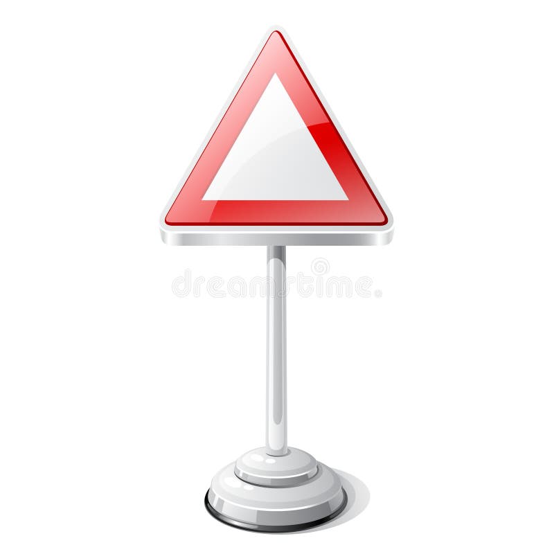 Red Blank Rectangle Traffic Sign Stock Illustration - Illustration of ...