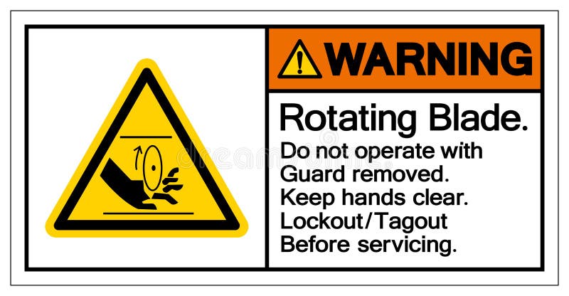 Warning Rotating Cutter Hazard Symbol Sign ,Vector Illustration ...