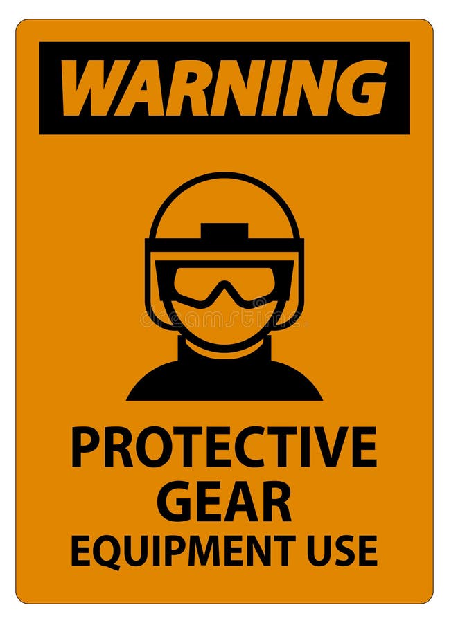Warning Safety or Protective Gear and Equipment Use Stock Vector ...