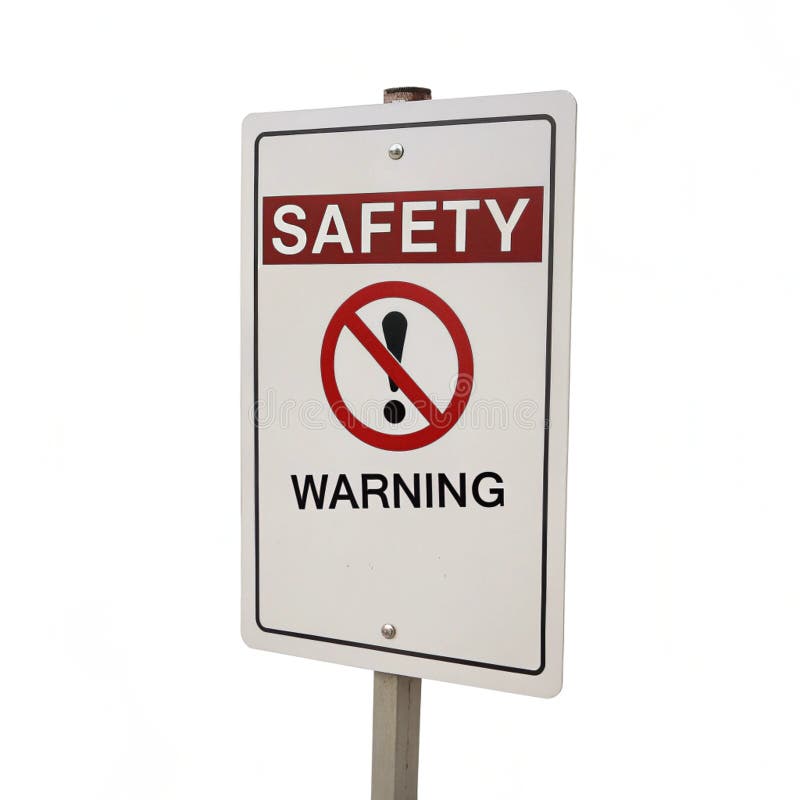 Warning Safety Sign Isolated on White Background Stock Illustration ...