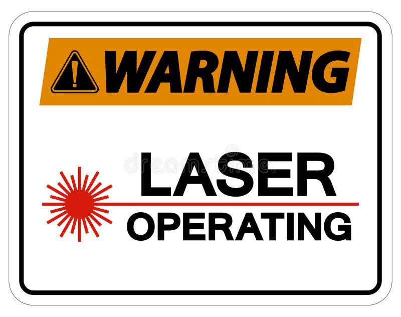 Warning Safety Sign Laser Operating on White Background Stock Vector ...