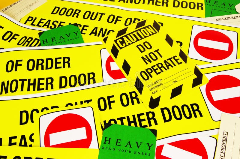 Warning safety stickers stock photo. Image of labels - 28706424