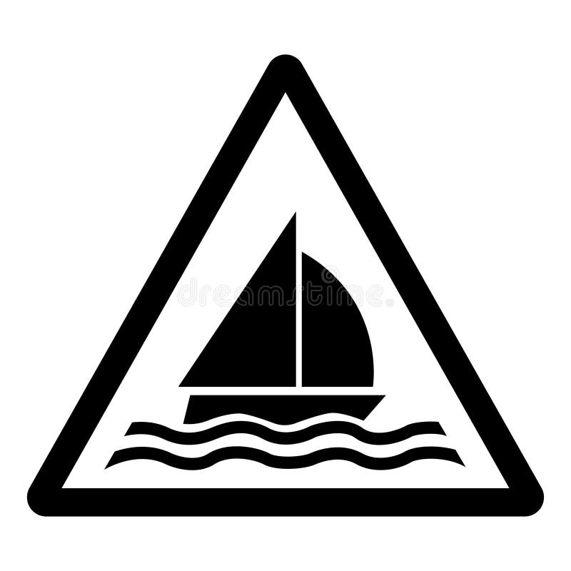 Warning Sailing Area Symbol Sign, Vector Illustration, Isolate on White ...