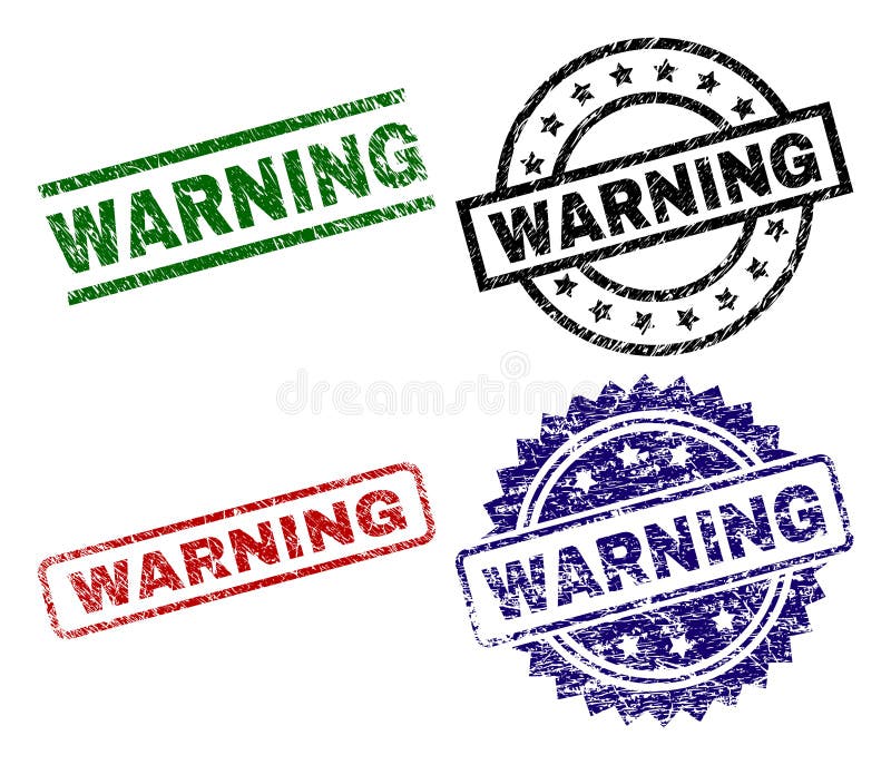 Grunge Textured WARNING Stamp Seals Stock Vector - Illustration of mark ...