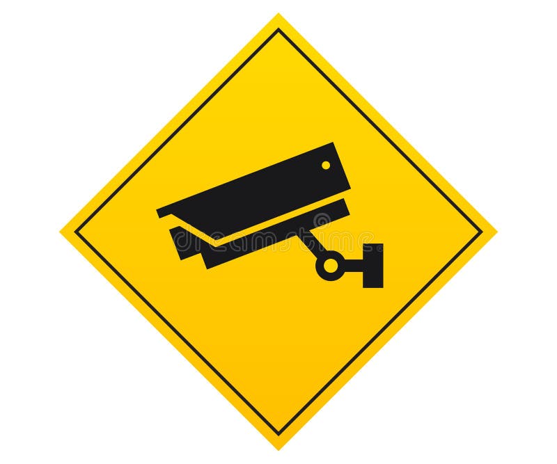 Warning Security Notice Under Surveillance Sign, Caution CCTV Camera in ...
