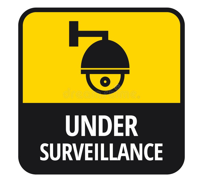 Warning Security Notice Under Surveillance Sign, Caution CCTV Camera in ...