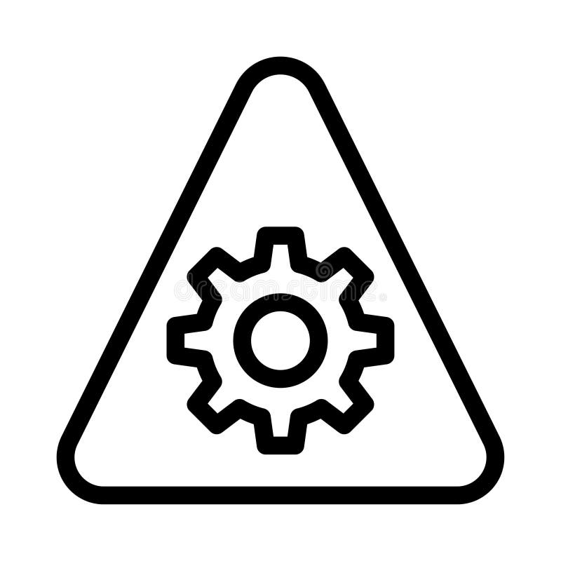 Warning Setting Vector Thin Line Icon Stock Illustration - Illustration ...