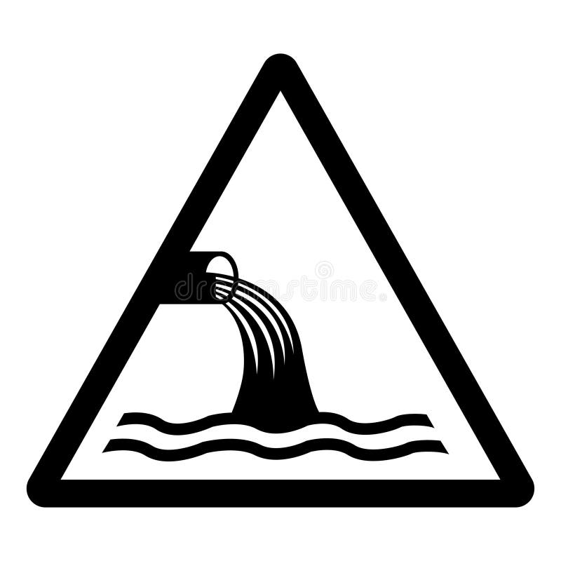 Warning Sewage Effluent Outfall Symbol Sign, Vector Illustration ...