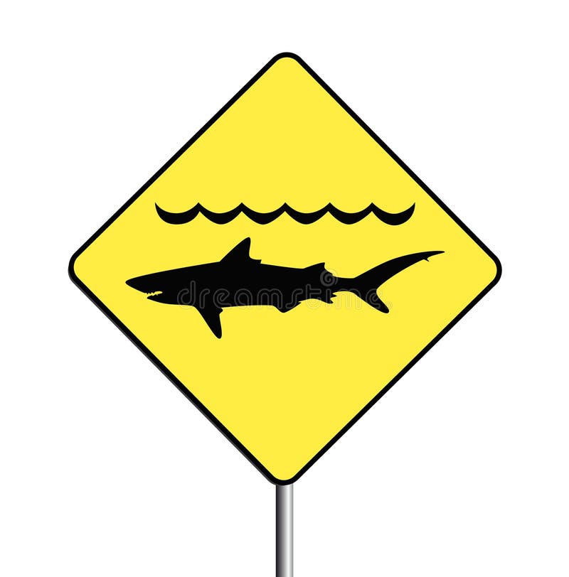 Shark sign stock vector. Illustration of attack, warning - 21135769