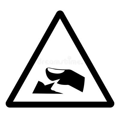 Warning Sharp Edge of Finger Hazard Symbol Sign ,Vector Illustration ...