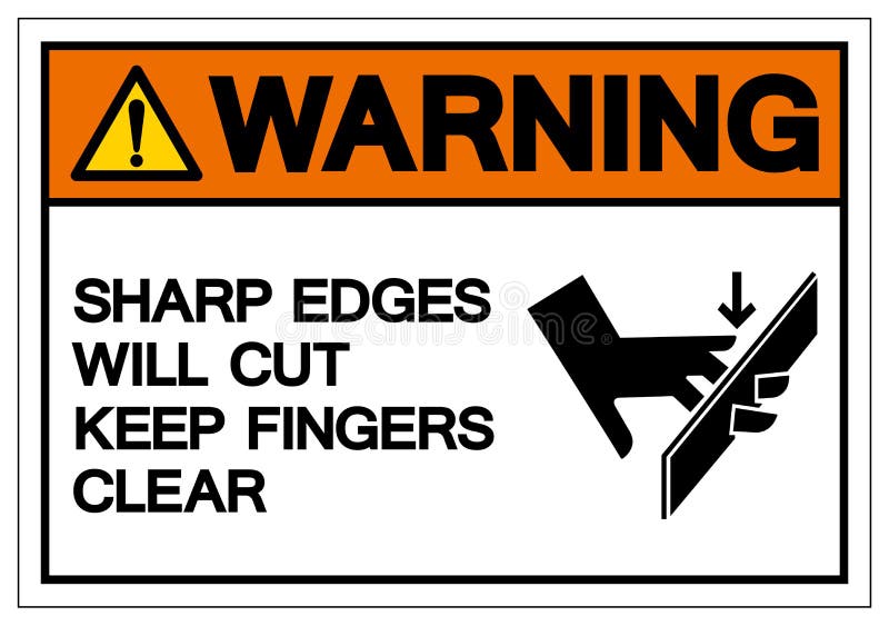 Warning Sharp Edge of Finger Hazard Symbol Sign ,Vector Illustration ...