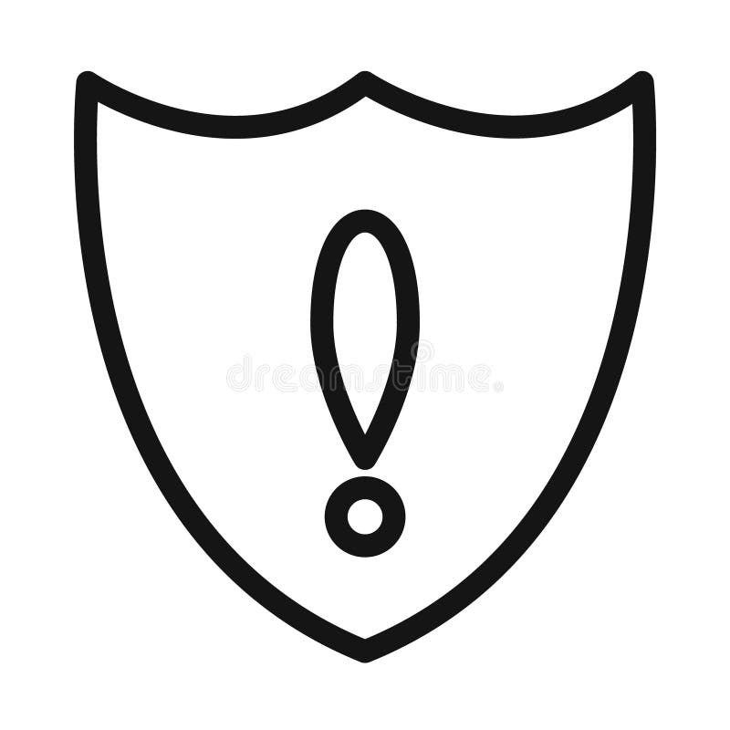 Warning Shield Exclamation Icon Ideal for Security Alerts Stock Vector ...