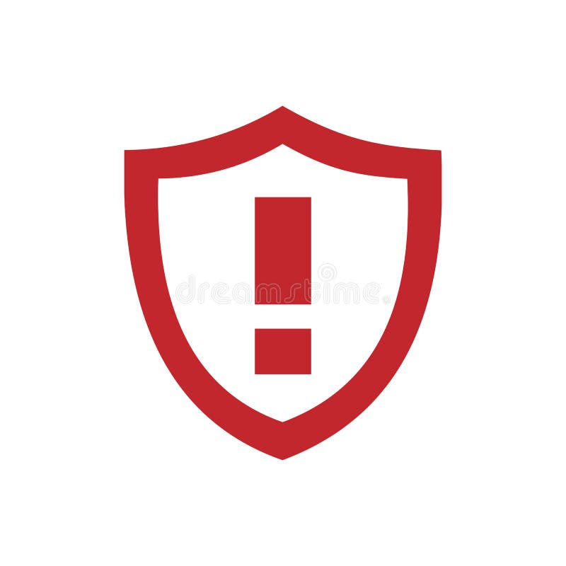 Warning Shield Icon of 3 Types Color, Black and White, Outline ...