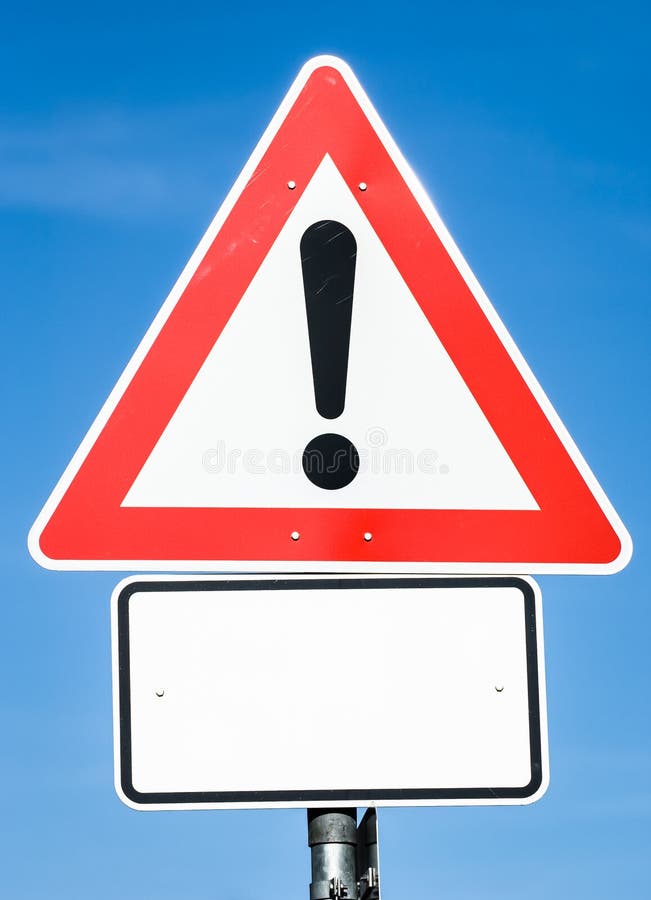 Other Danger Ahead Warning Road Sign Pole Isolated Stock Image - Image ...