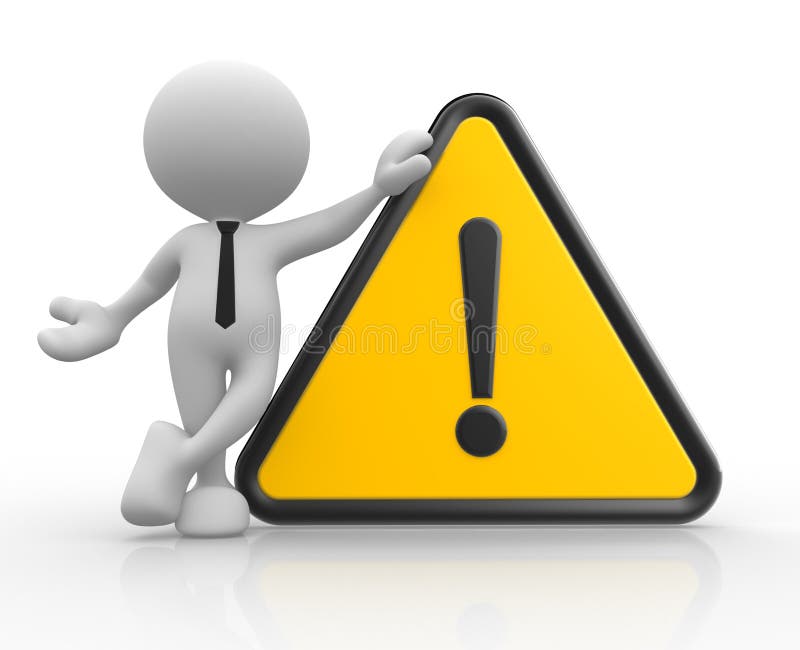 3d Man Info Mark Symbol Sign Warning Stock Illustration - Illustration ...