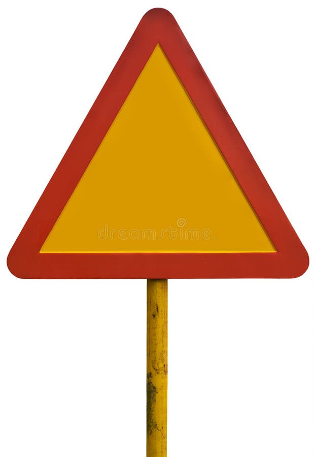 Blank Danger Hazard Triangle Sign Isolated Stock Image - Image of board ...