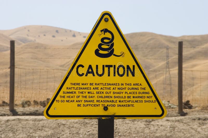 Caution: Rattle-Snakes stock photo. Image of words, southern - 618202