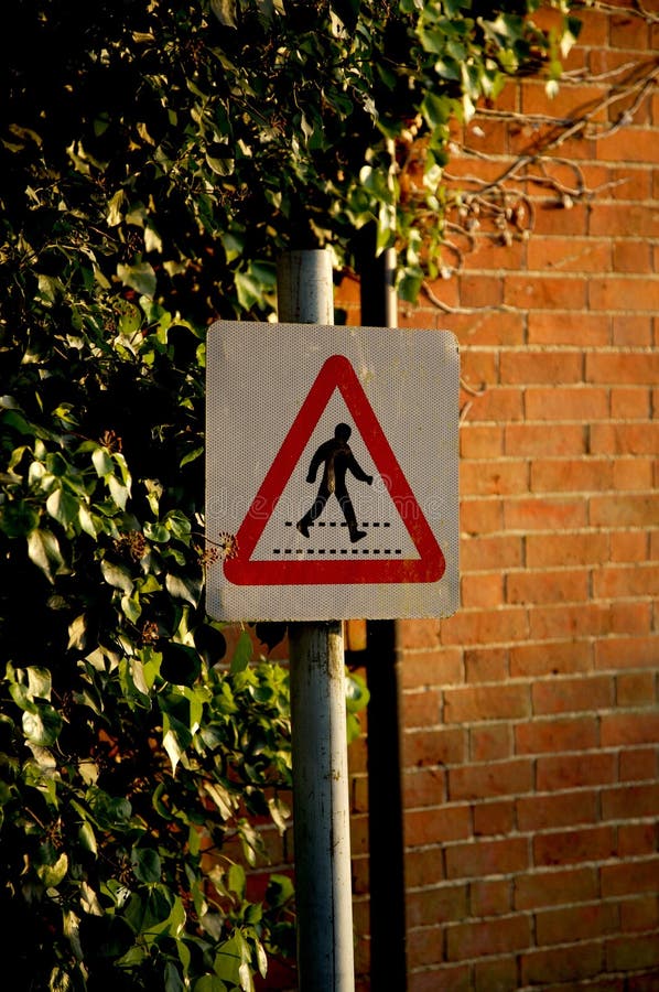 Warning Sign stock image. Image of brick, green, sunshine - 826837