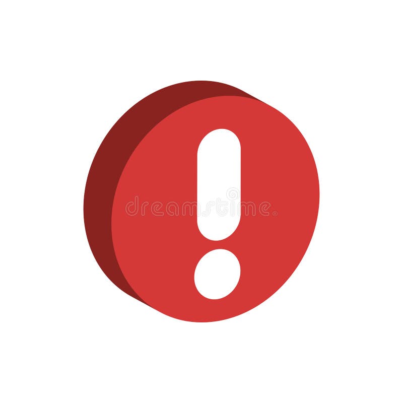 Warning Sign Alert Icon Isometric Stock Vector - Illustration of button ...