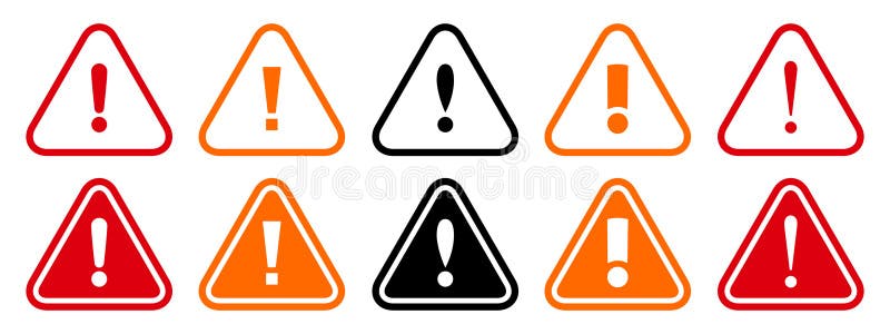 Warning Sign, Alert Icons Set, Precaution Mark Stock Vector ...