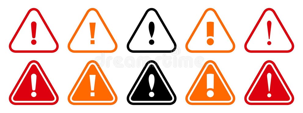 Warning Sign, Alert Icons Set, Precaution Mark Stock Vector ...