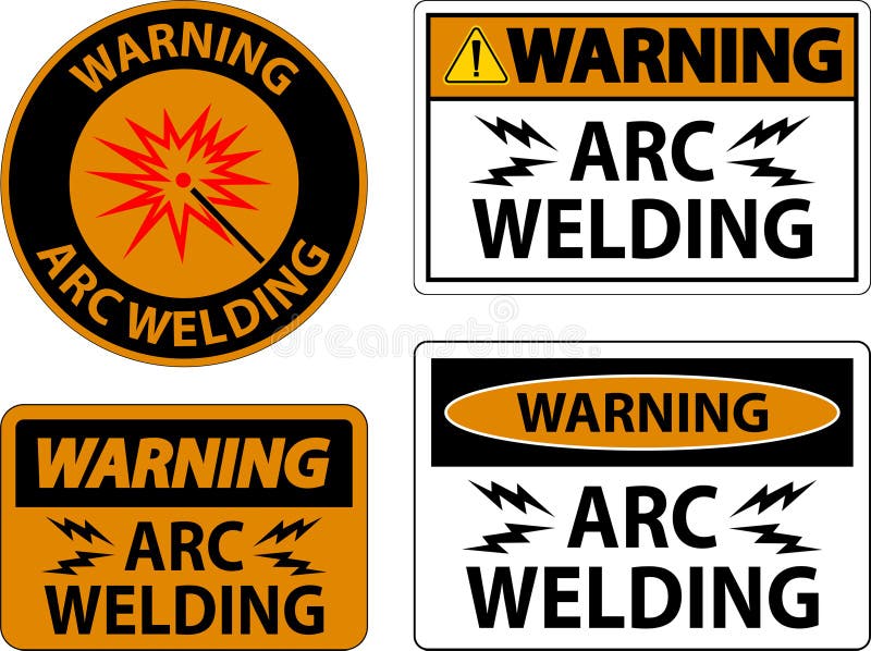 Warning Sign Arc Welding on White Background Stock Vector ...
