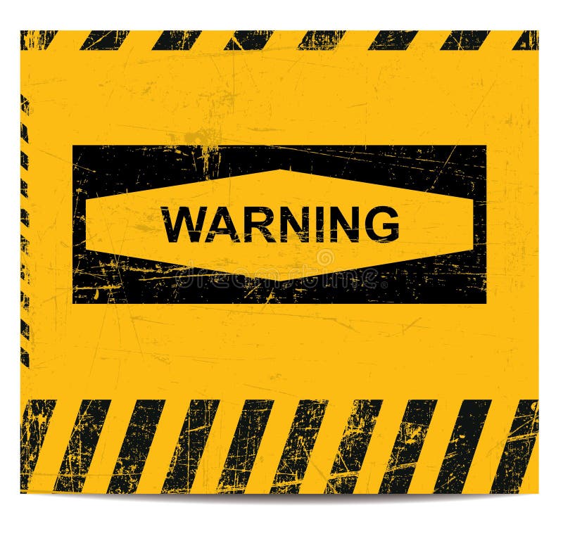 Warning Sign 3D Letters on Black Background Stock Illustration ...