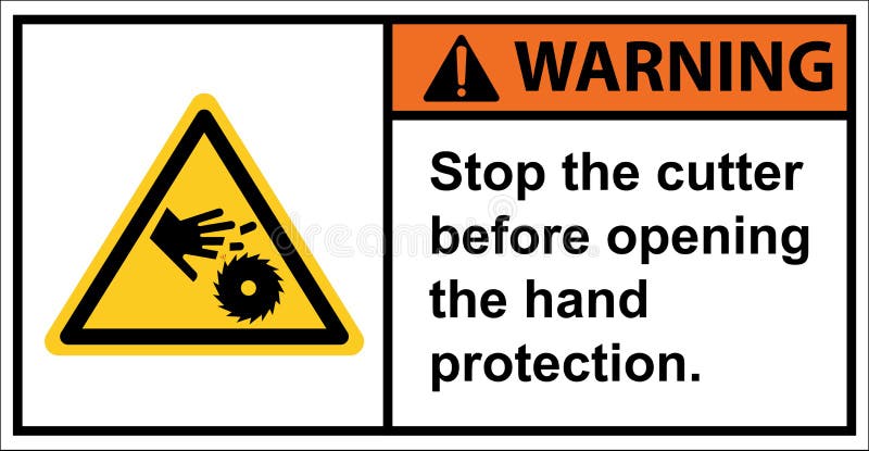 Warning Sign, Be Careful with the Saw Blade Cut.,Warning Sign Stock ...