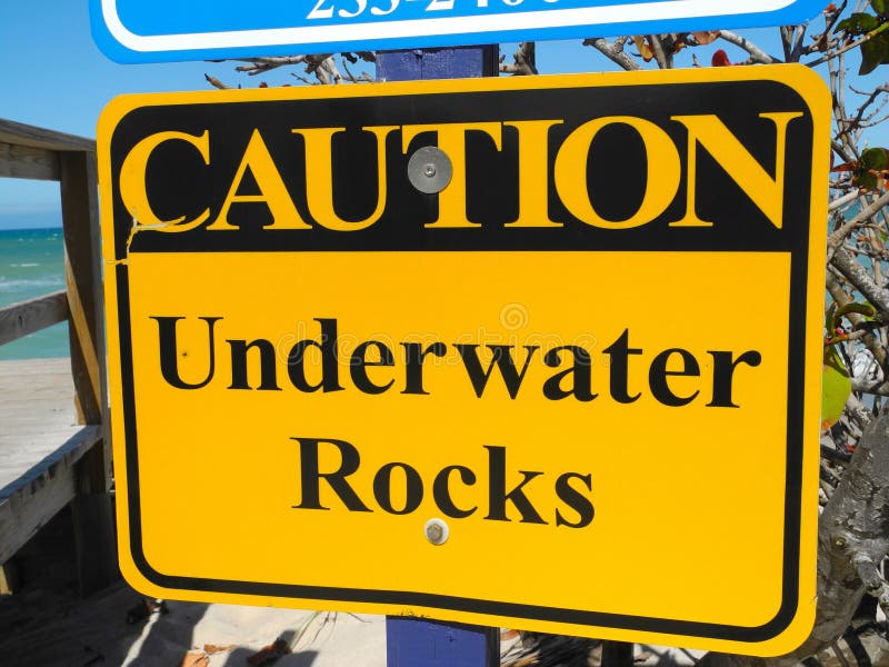 Warning Sign stock photo. Image of wood, boardwalk, aqua - 40175694