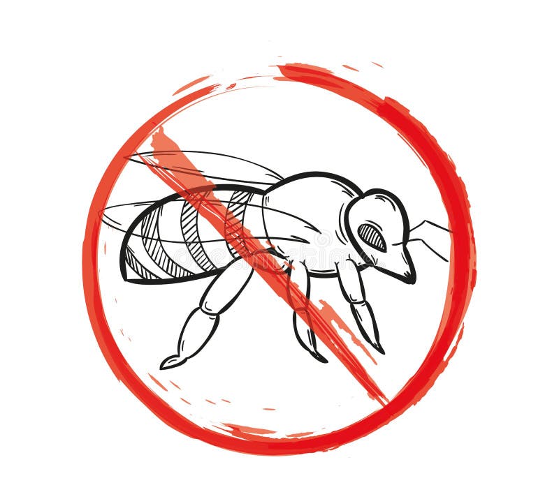 Bees warning sign stock illustration. Illustration of safety - 79384358