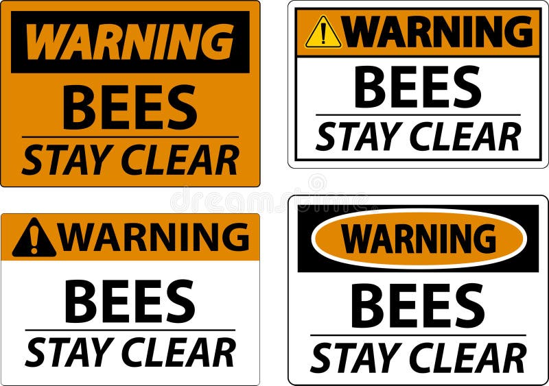Warning Sign Bees - Stay Clear Stock Vector - Illustration of pest ...