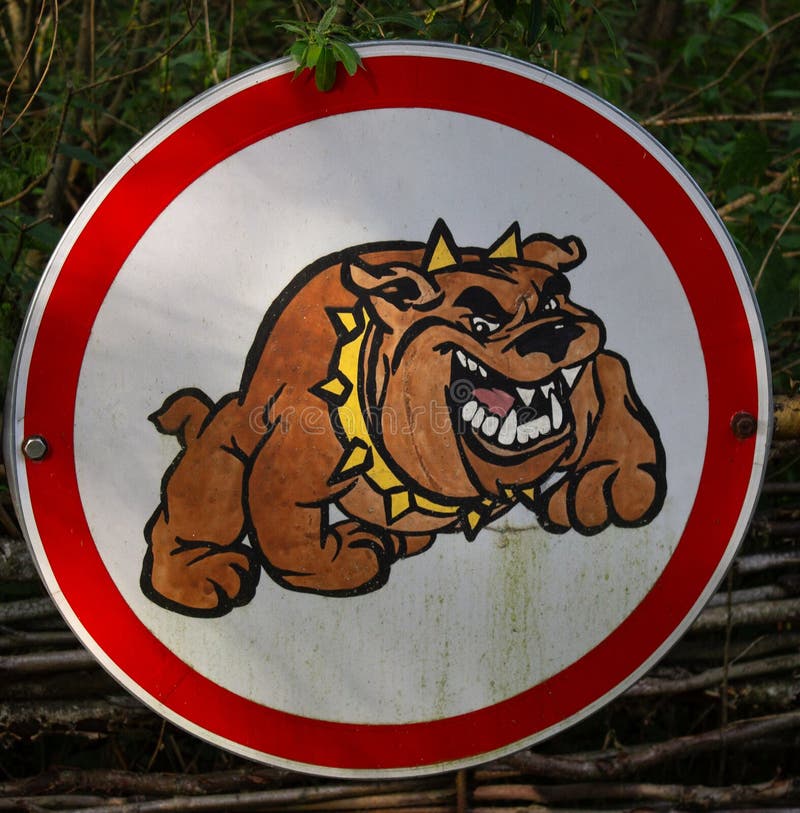 Warning Sign Beware of Dog. Hand Painted Sing Attention Angry Dog Stock ...