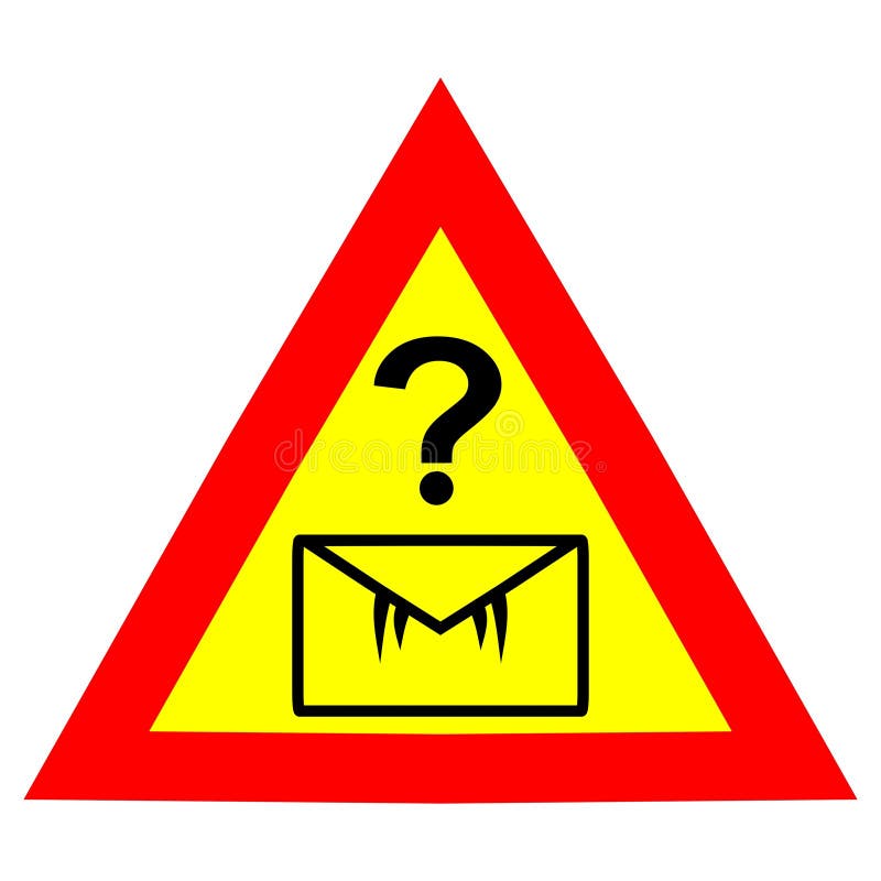 Warning Sign Beware Questionable Email Vector Graphics Design Stock ...