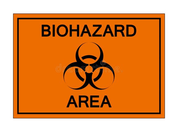 Warning Sign for Biohazard Area with Icon and Bold Text Stock ...