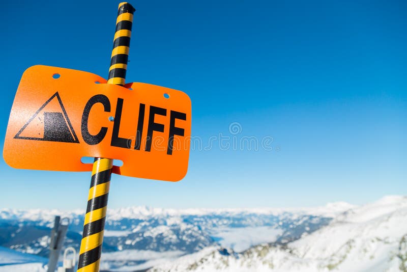 Hazardous Cliff Warning Sign Stock Image - Image of dangerous, hazard ...