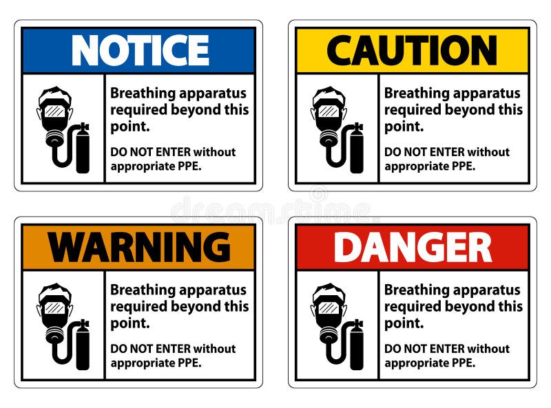 Warning Sign Breathing Apparatus Required Beyond this Point, Do Not ...