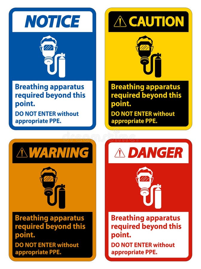 Warning Sign Breathing Apparatus Required Beyond this Point, Do Not ...