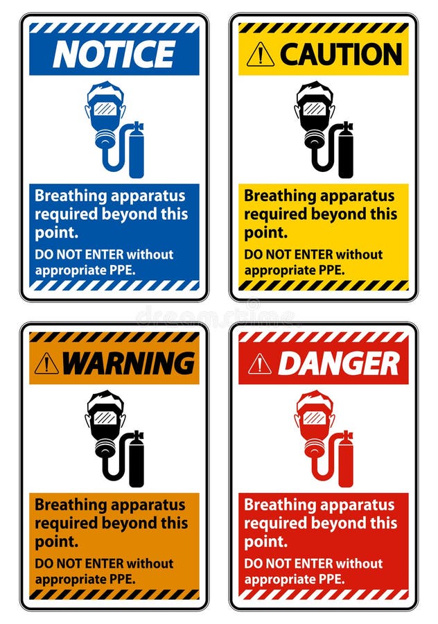Warning Sign Breathing Apparatus Required Beyond this Point, Do Not ...