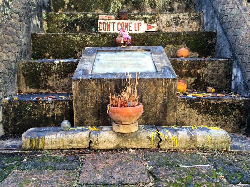 Warning Sign at the Buddhist Temple Stock Photo - Image of religion ...