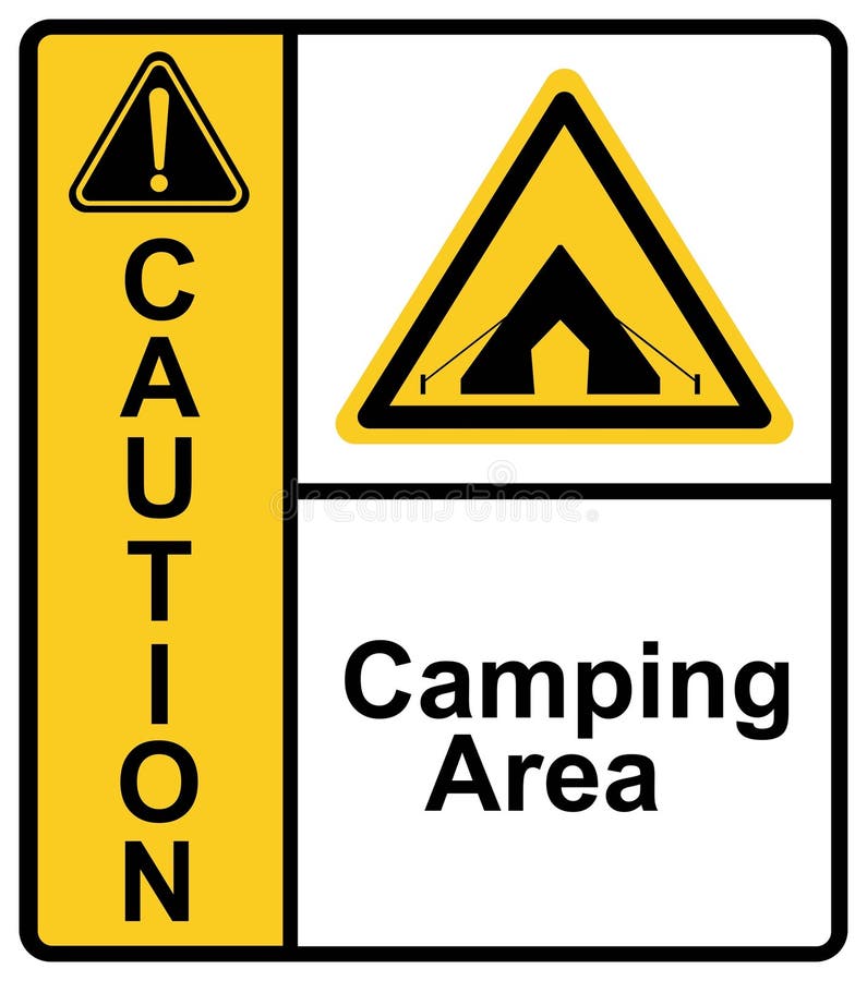 Warning Sign for Camping Camping Area Stock Vector - Illustration of ...