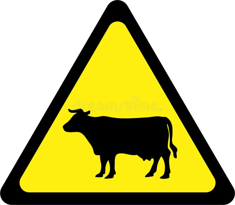 Cow Crossing Road Sign Stock Illustrations – 69 Cow Crossing Road Sign ...