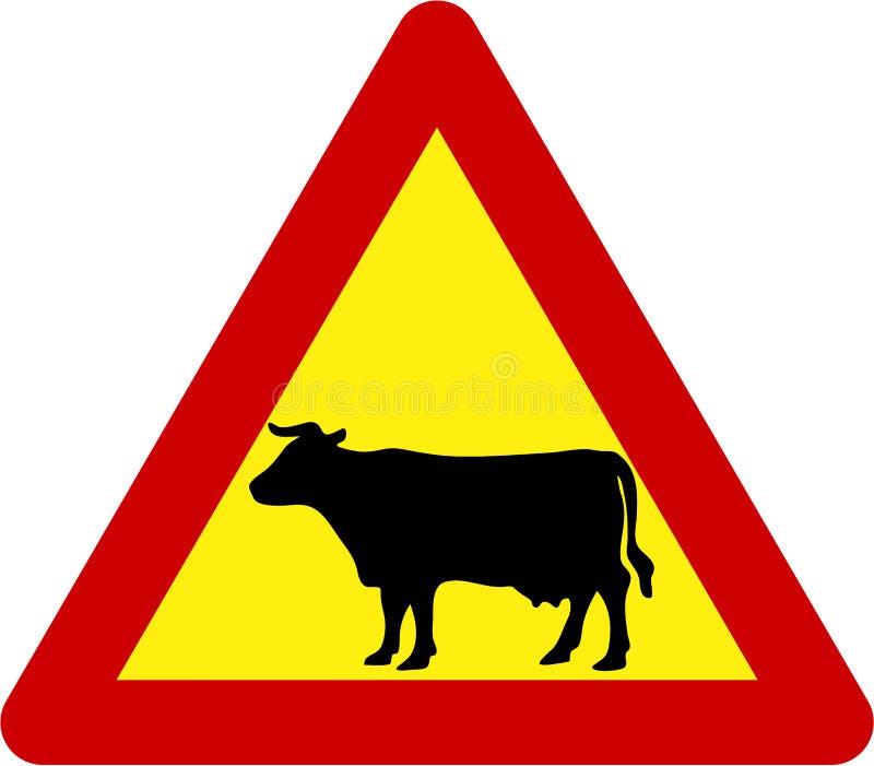 Cow Crossing Sign Stock Illustrations – 71 Cow Crossing Sign Stock ...