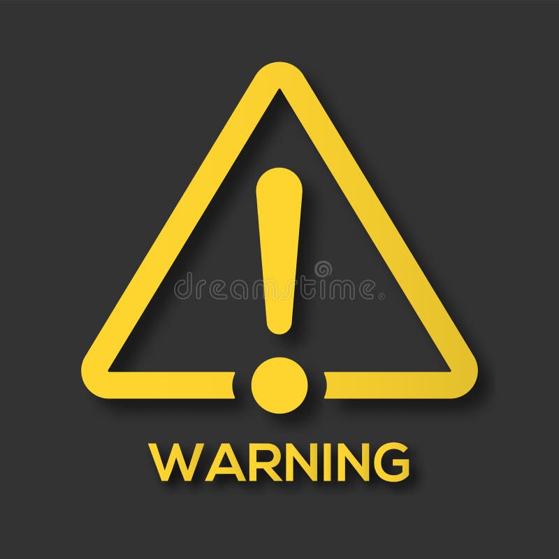Warning Sign and Caution Concept Isolated on Black Background. Stock ...